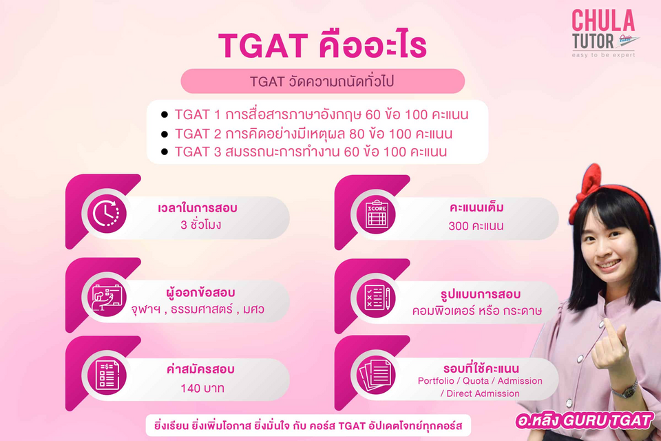 TGAT คืออะไร ข้อสอบแนวใหม่ สอบเมื่อไร ตารางสอบเป็นอย่างไร เข้าต่อ ...